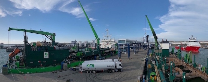 Titan bunkers LNG dredger at Mukran Port, Germany – Global Gas Mobility